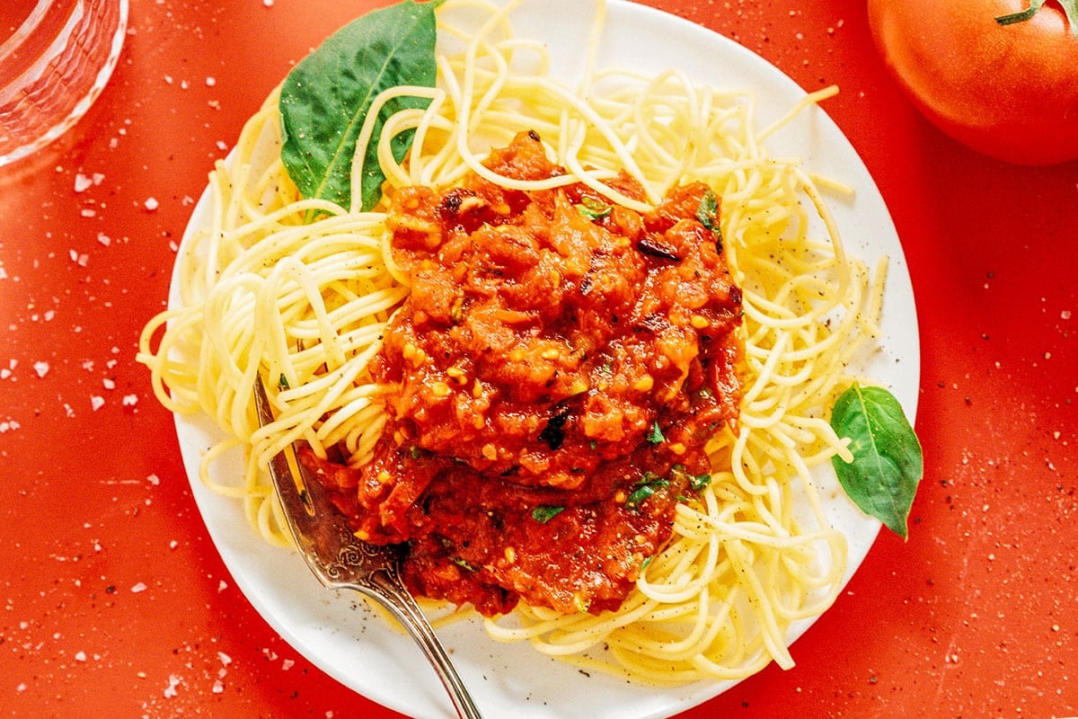 Salsa de Tomate Asada al Horno en 5 Ingredientes